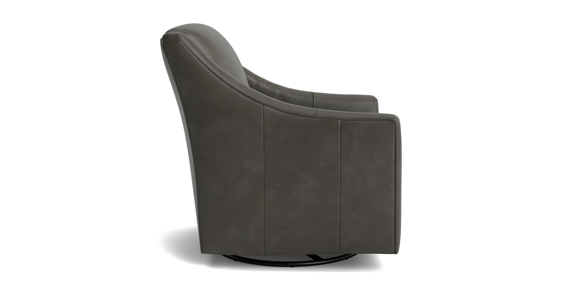 Corinna Leather Slope Arm Swivel Glider Chair | Bassett Furniture