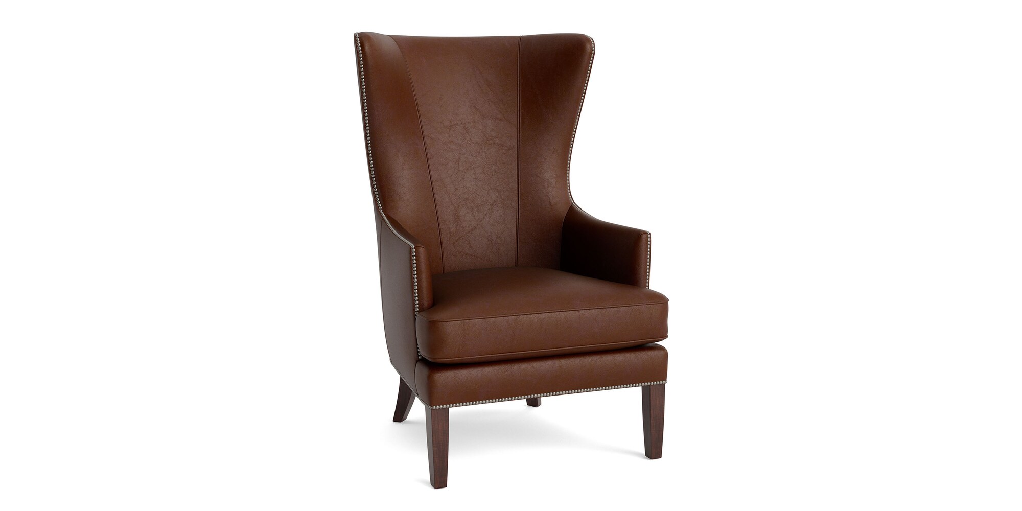 Whitney Leather Wingback Accent Chair | Bassett Furniture