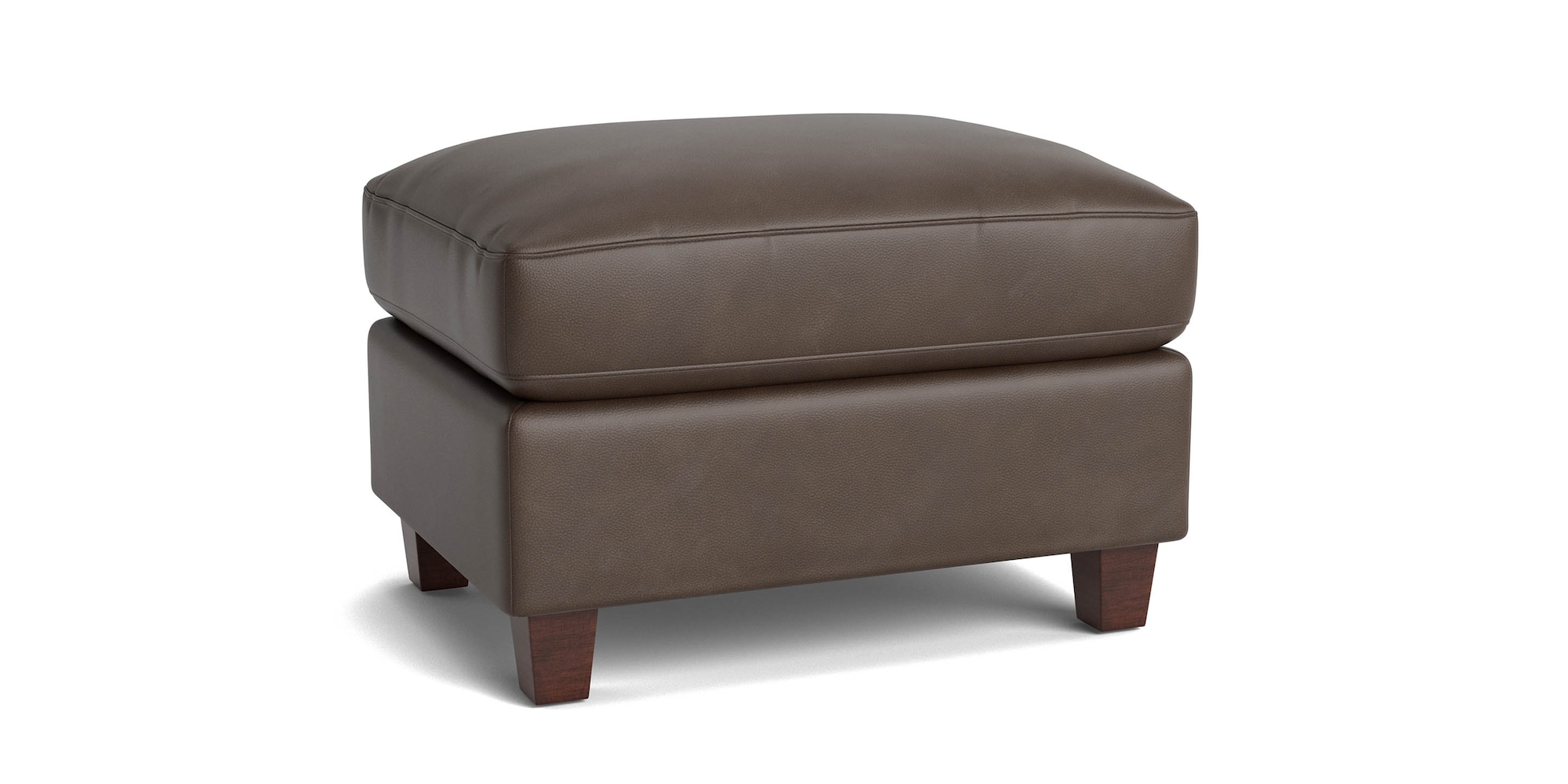 Trent Leather Ottoman | Bassett Furniture