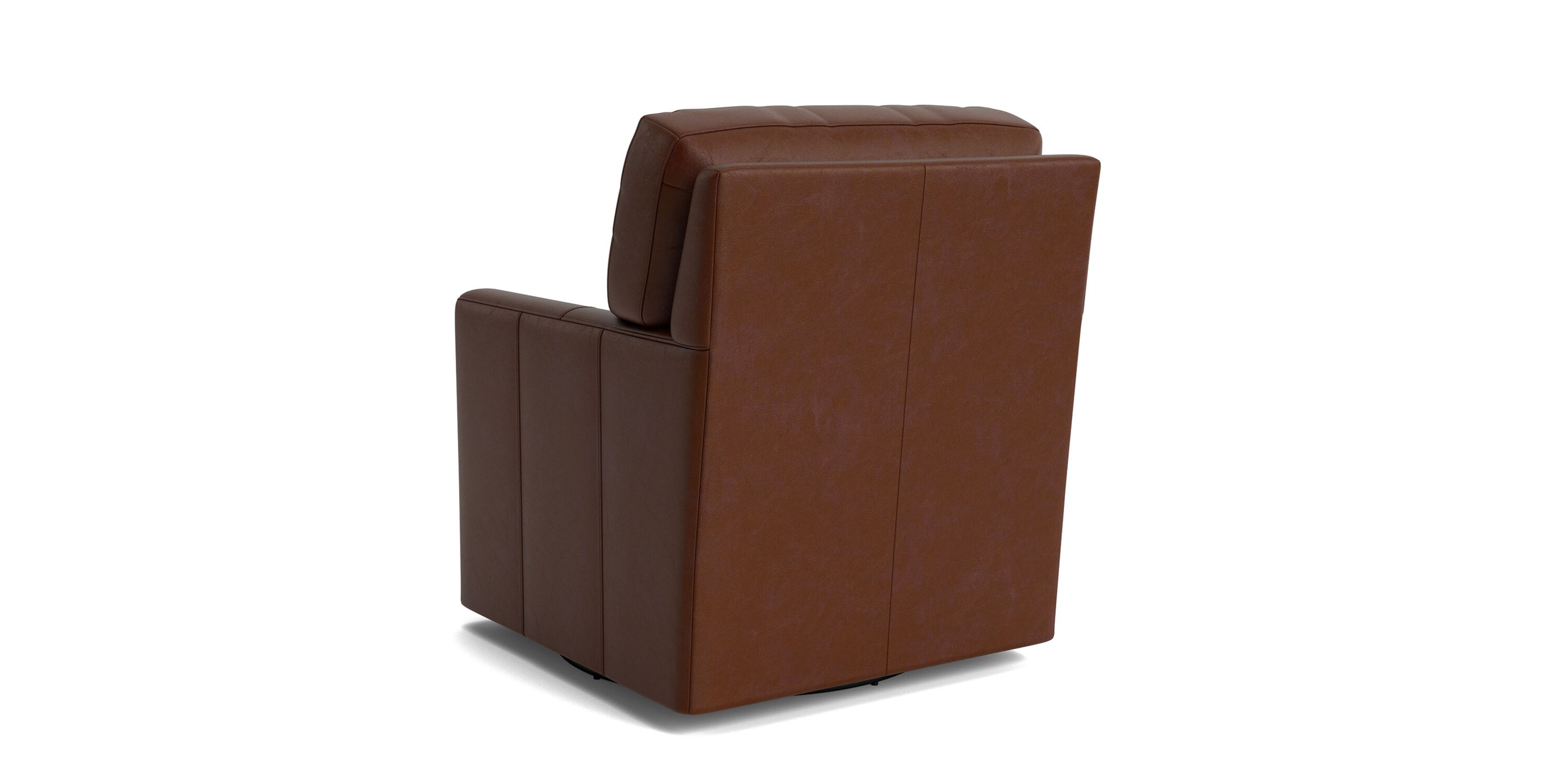 Trent Leather Thin Track Arm Swivel Glider Chair | Bassett Furniture