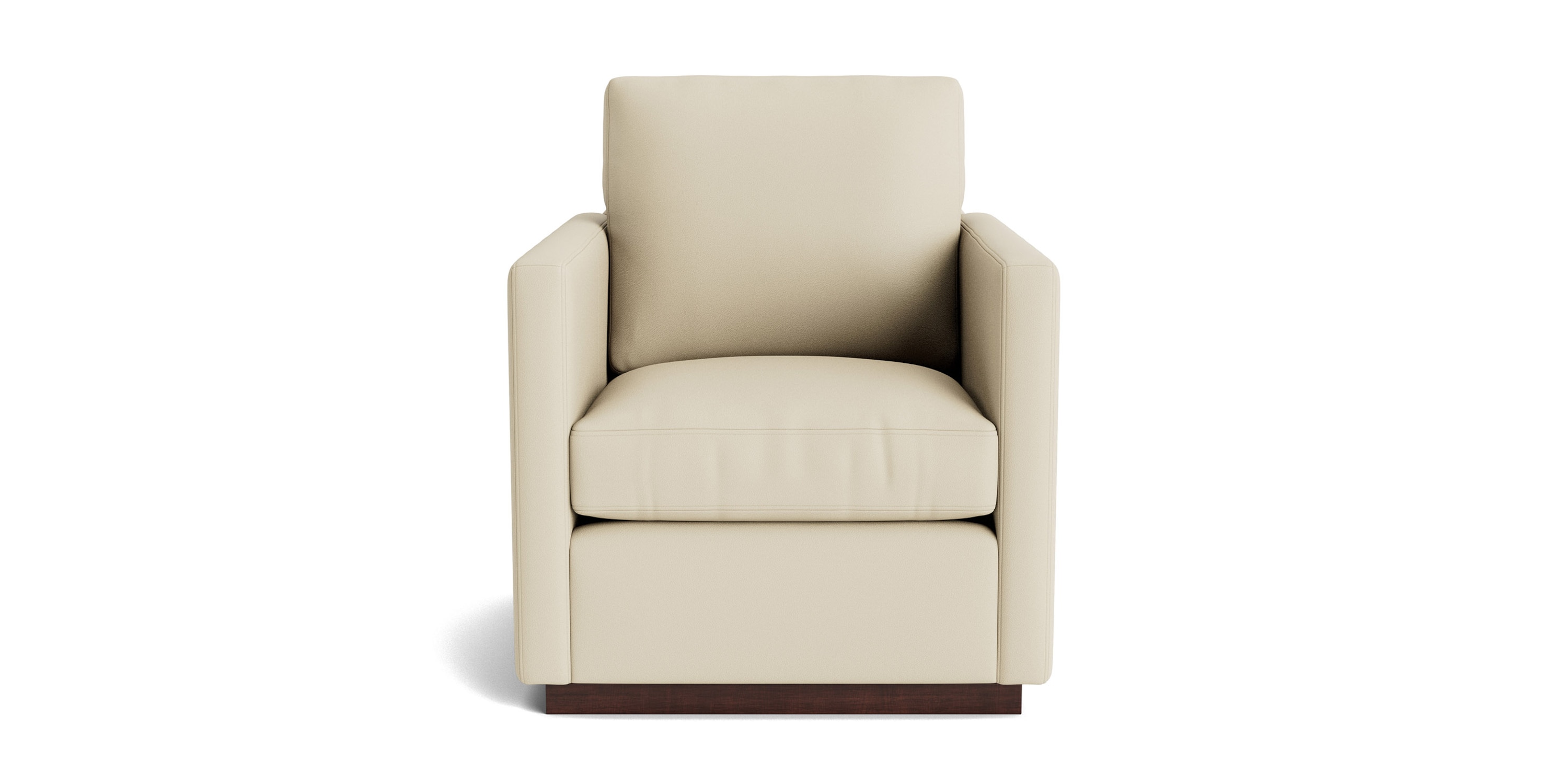 Myles Leather Thin Track Arm Swivel Chair | Bassett Furniture