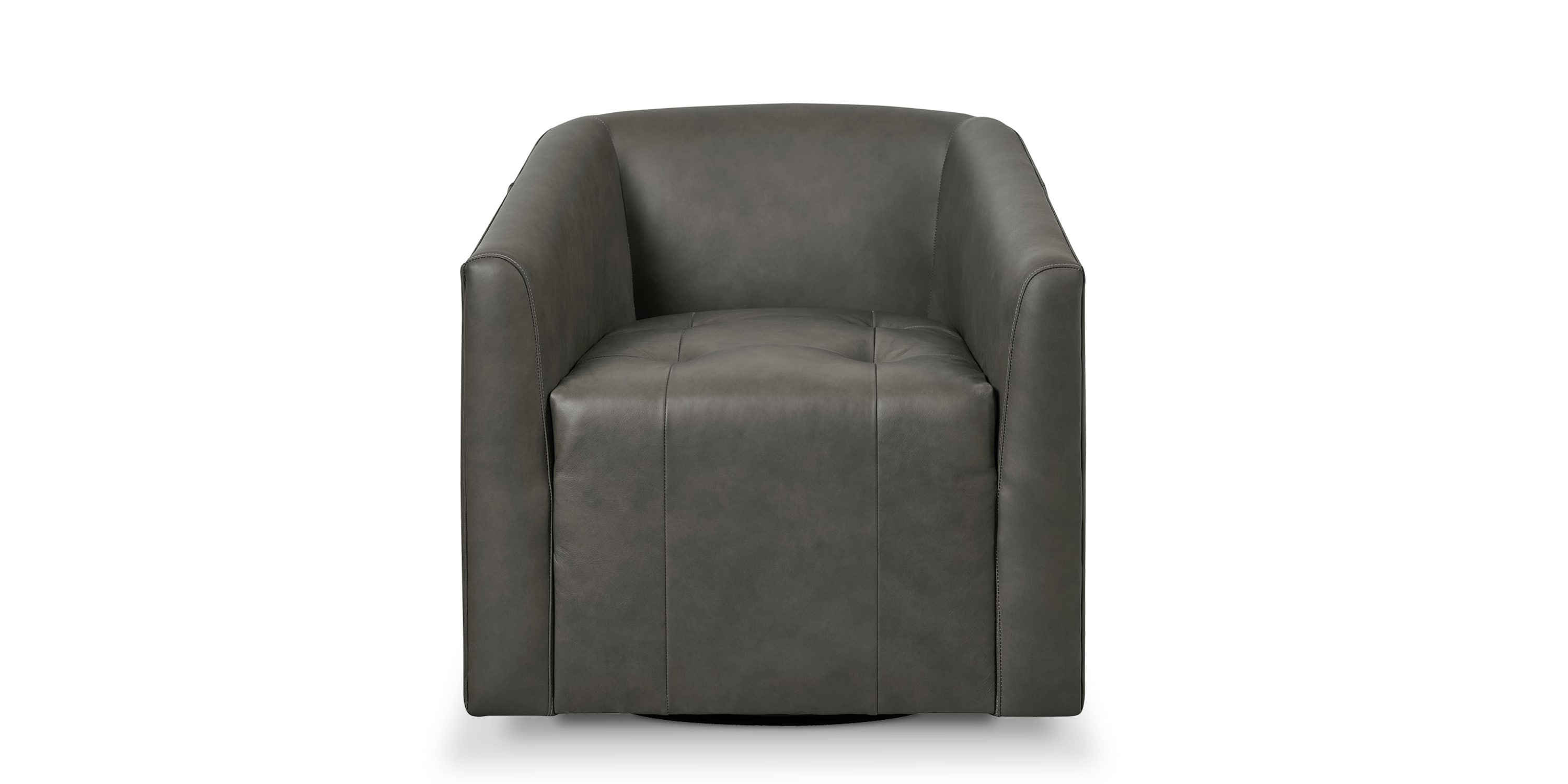 Emory Leather Barrel Swivel Chair | Bassett Furniture