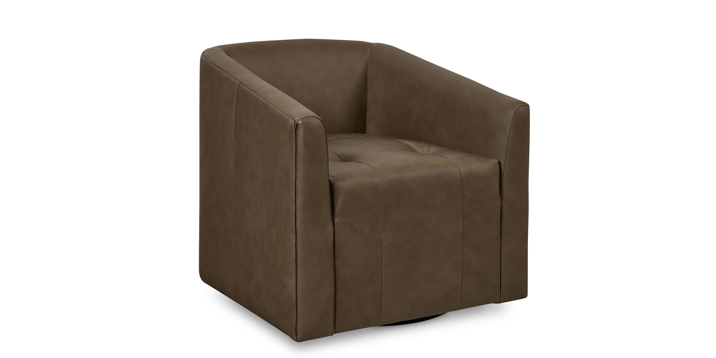 Emory Leather Barrel Swivel Chair | Bassett Furniture