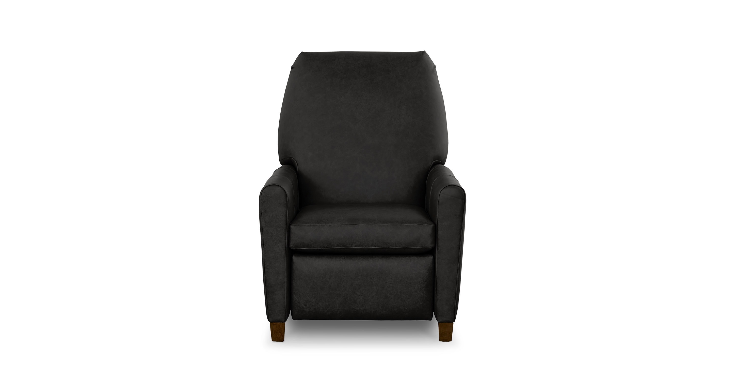 Deacon Leather Round Arm Lay Flat Manual Recliner | Bassett Furniture