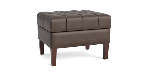 Dover Leather Rectangle Ottoman | Bassett Furniture