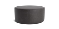 Kelly Leather Round Ottoman | Bassett Furniture