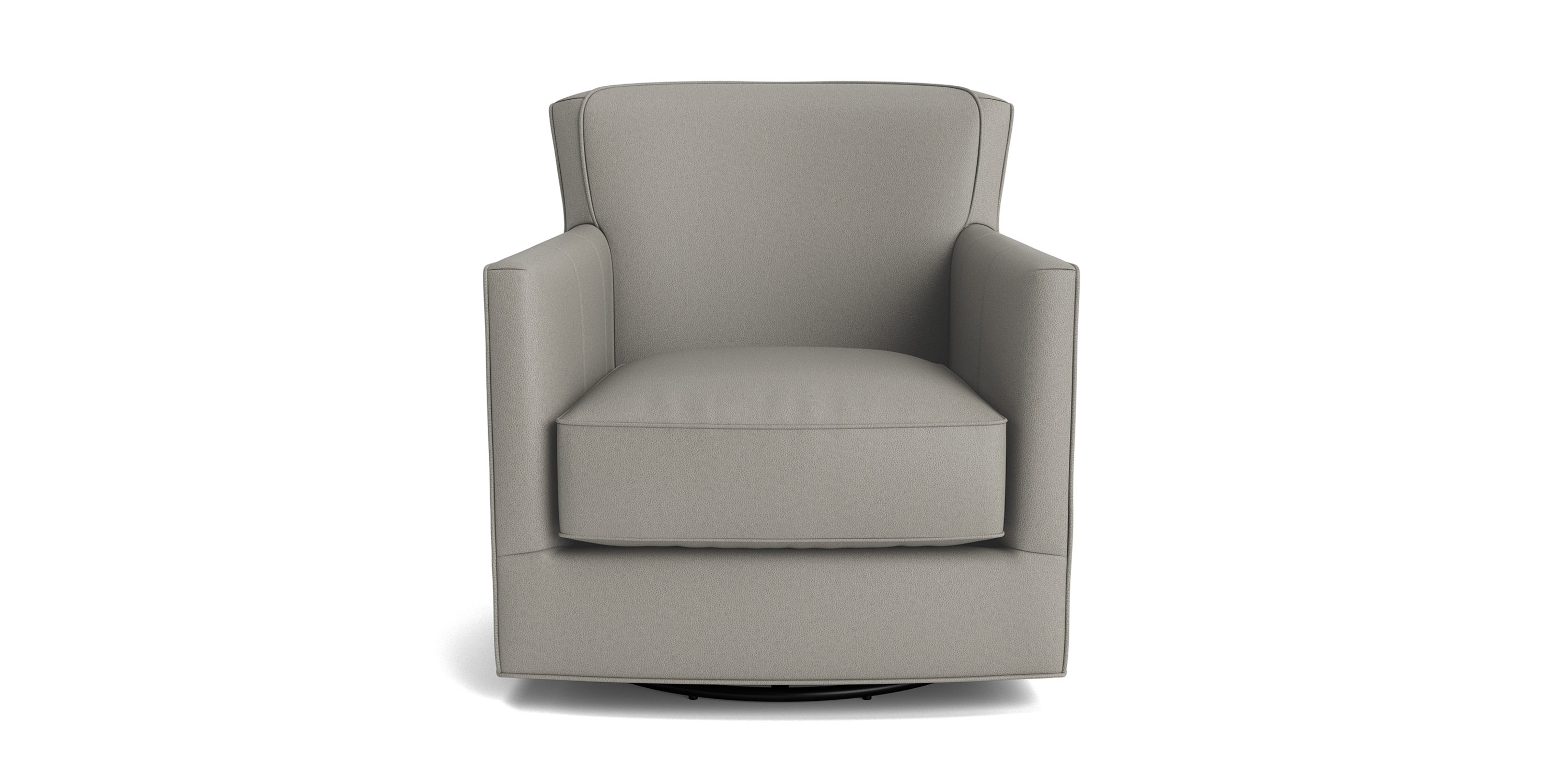 New American Living Leather Thin Track Arm Swivel Glider Chair ...