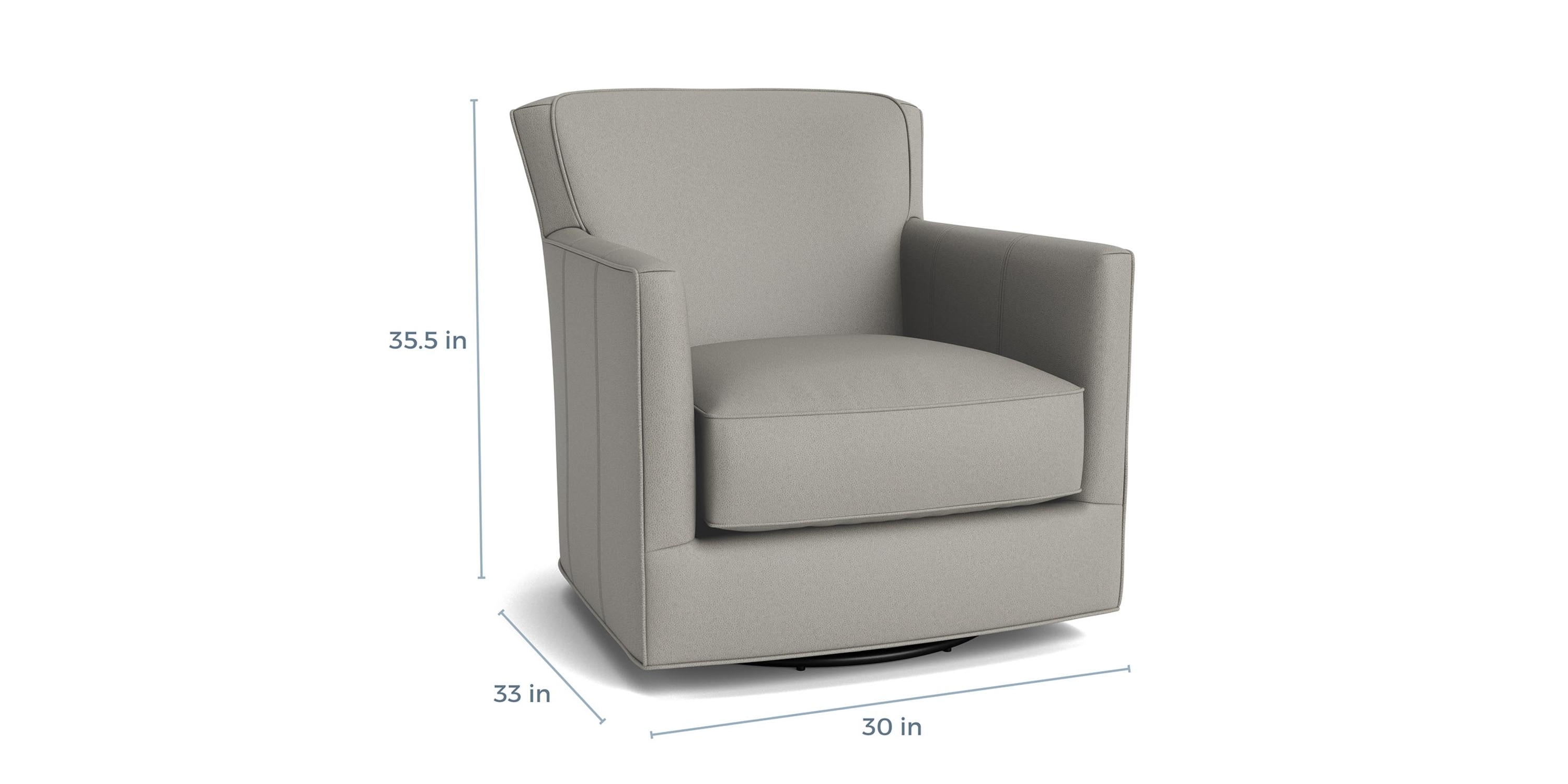 New American Living Leather Thin Track Arm Swivel Glider Chair ...