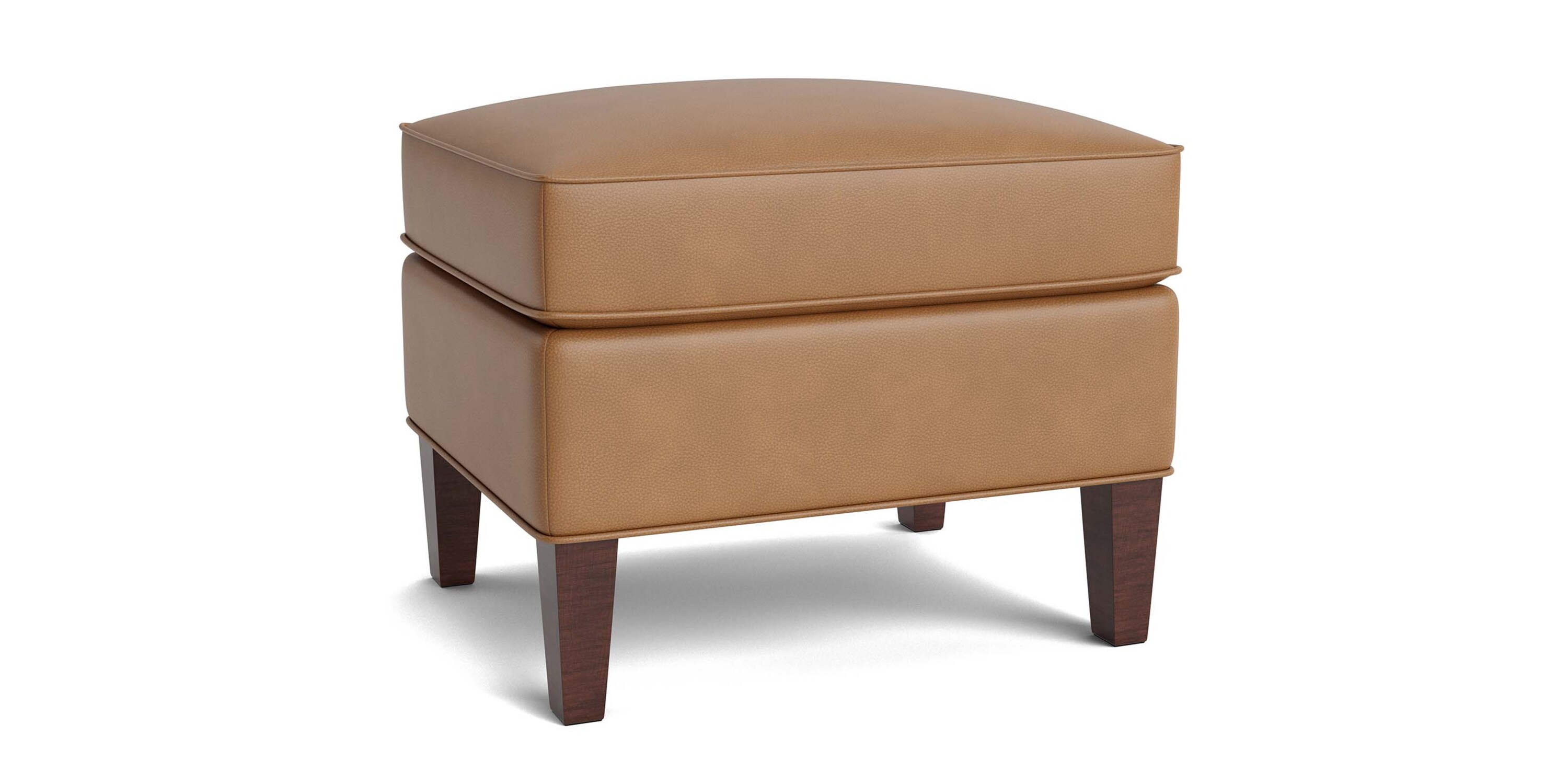 Kent Leather Ottoman | Bassett Furniture
