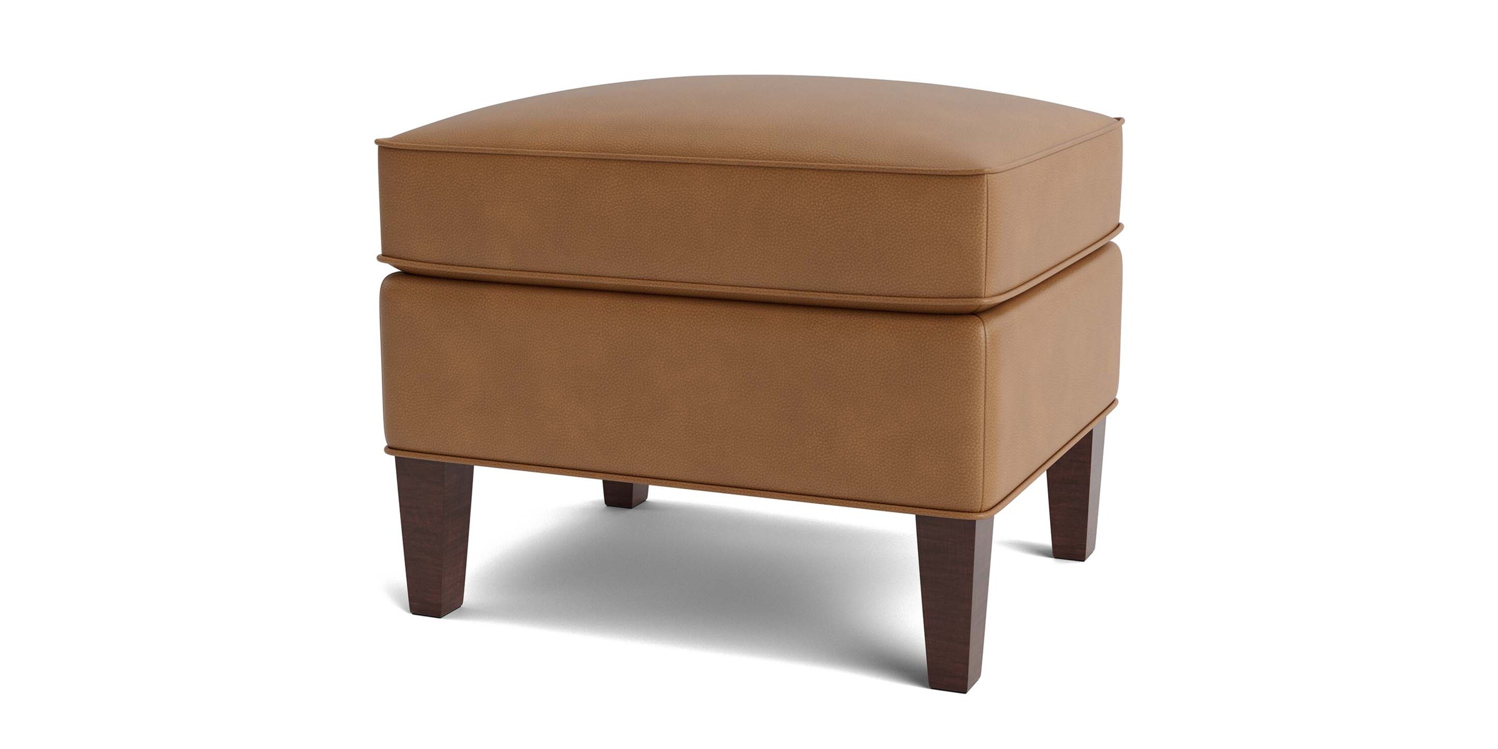 Kent Leather Ottoman | Bassett Furniture