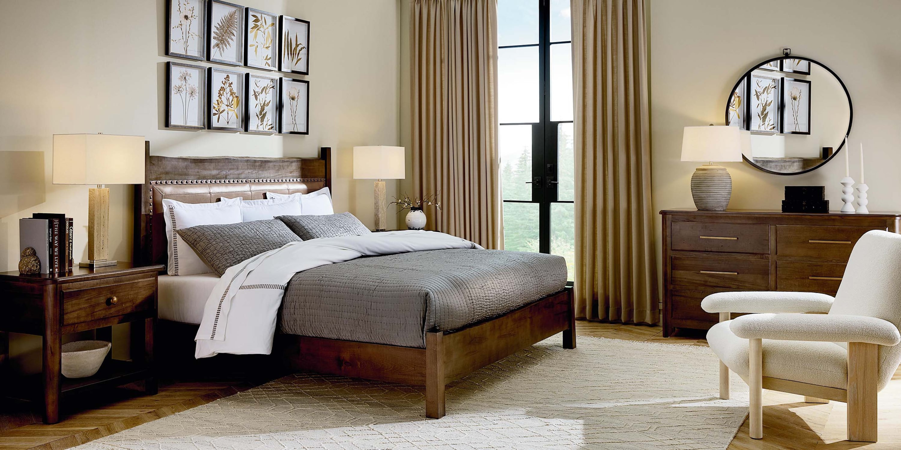 Heritage Live Edge Leather Upholstered Bed | Bassett Furniture