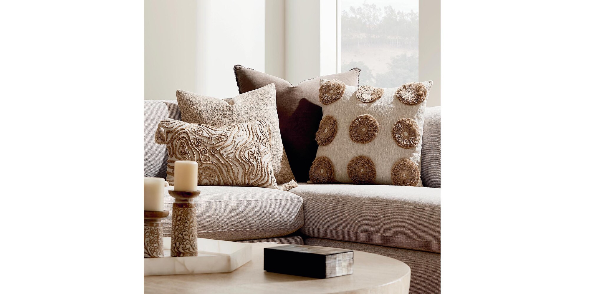 Halston Natural Pillow | Bassett Furniture