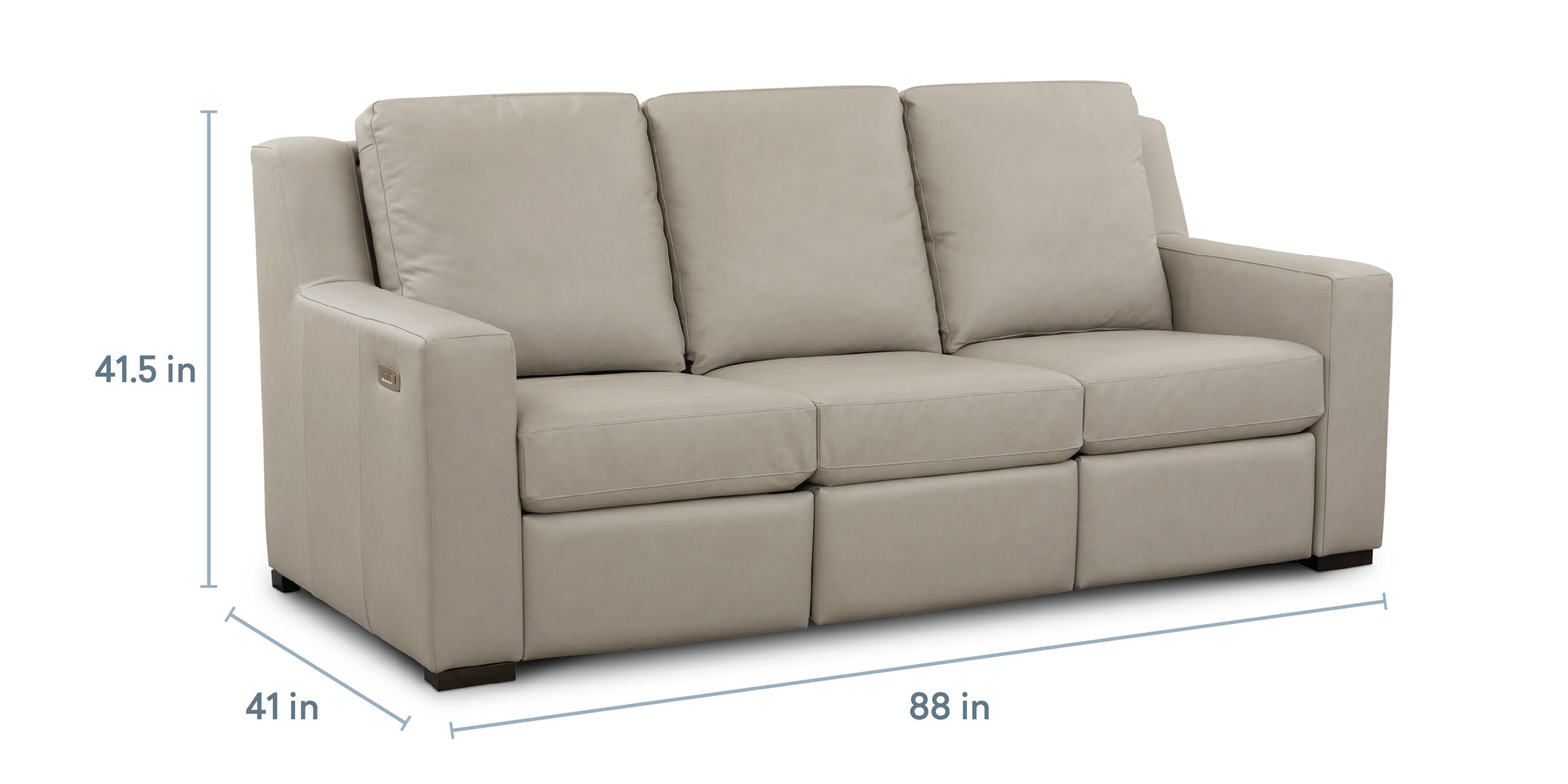 Somers Leather Track Arm Reclining Sofa | Bassett Furniture