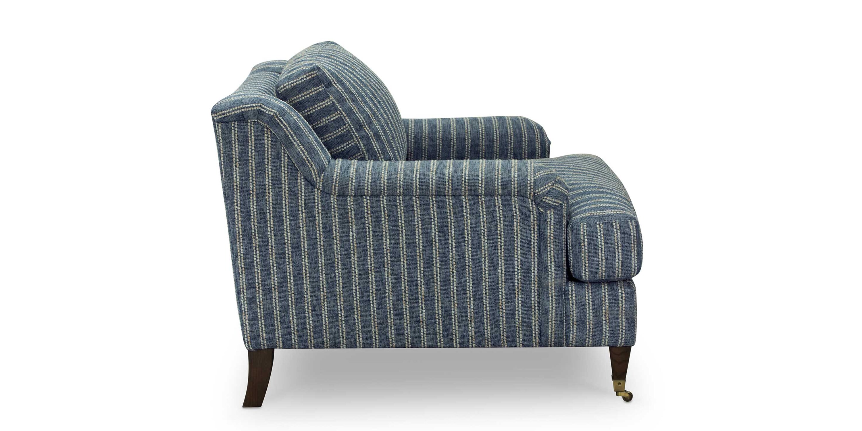 Stockten Indigo English Arm Chair with Casters | Bassett Furniture