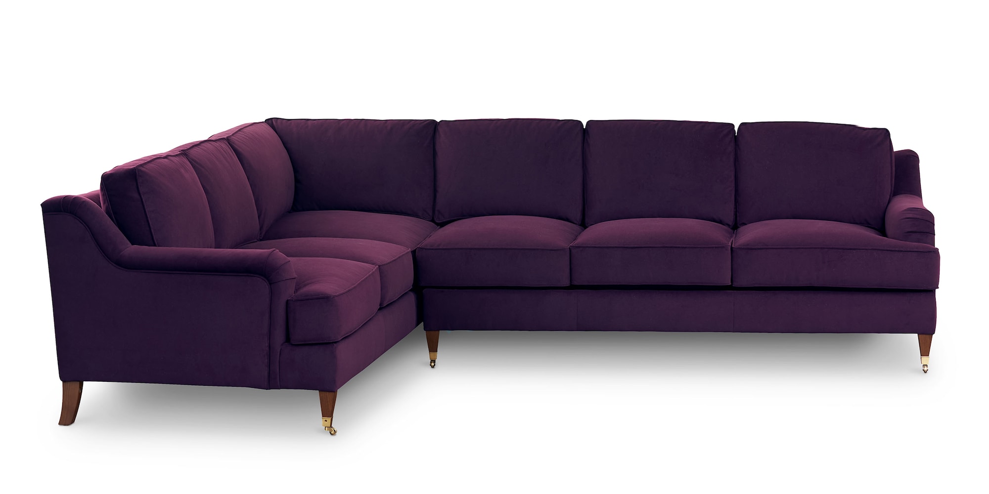 Stockten English Arm L-Shape Sectional with Casters | Bassett Furniture