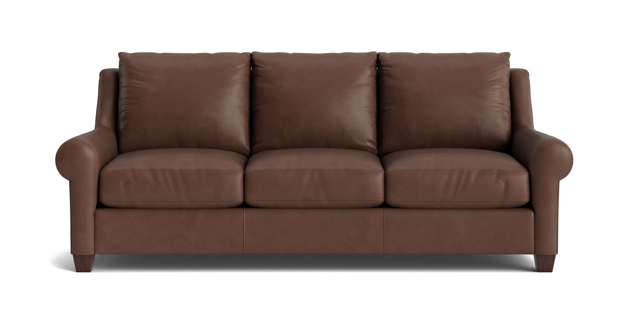 Ellery Leather Roll Arm Sofa | Bassett Furniture