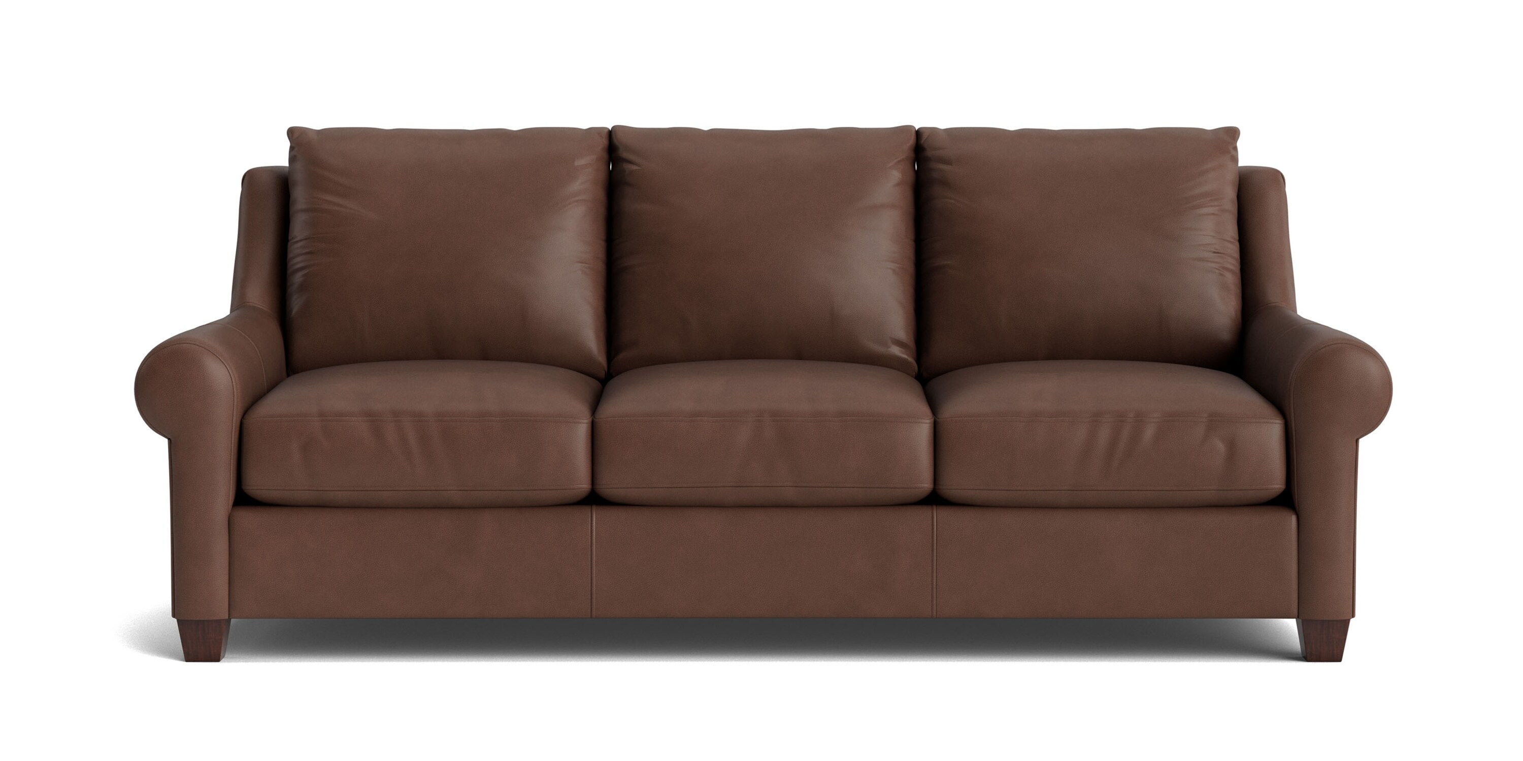 Ellery Leather Roll Arm Sofa | Bassett Furniture