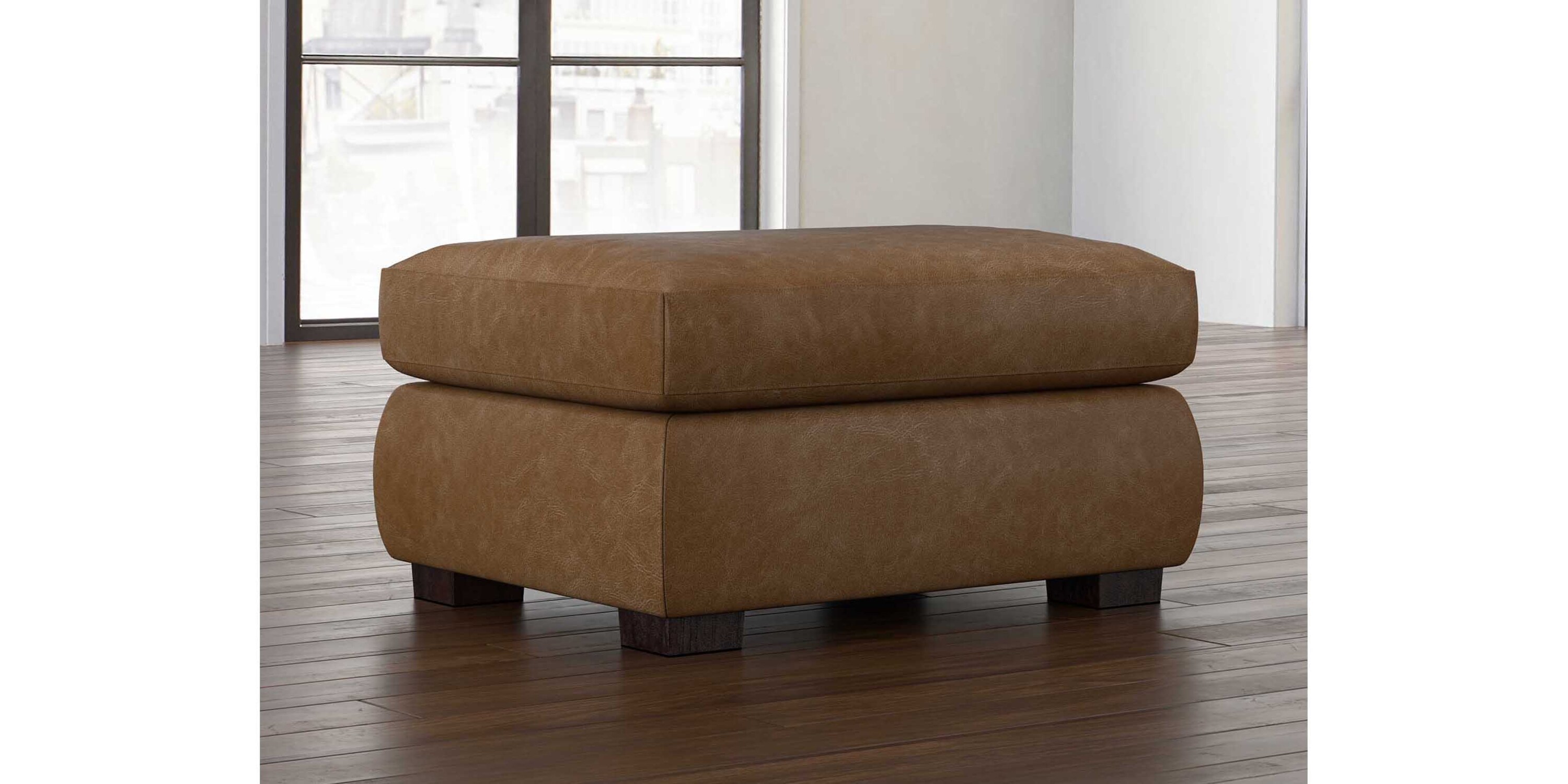 Jamestown Leather Ottoman | Bassett Furniture
