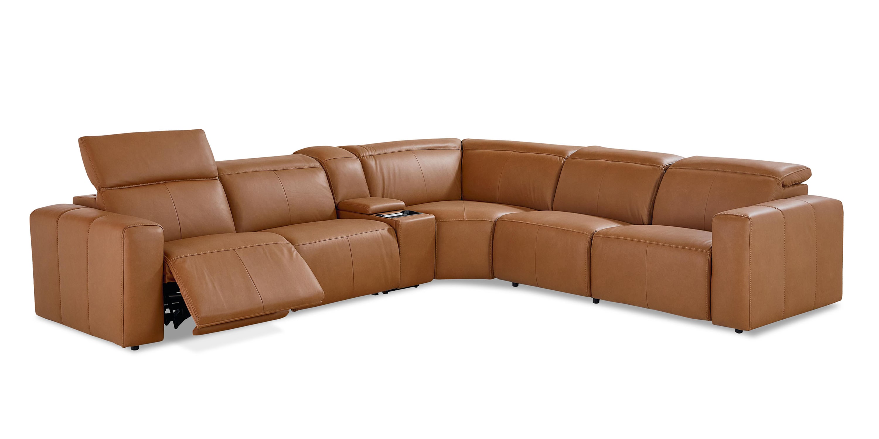 Airy Leather Power Reclining Sectional | Bassett Furniture