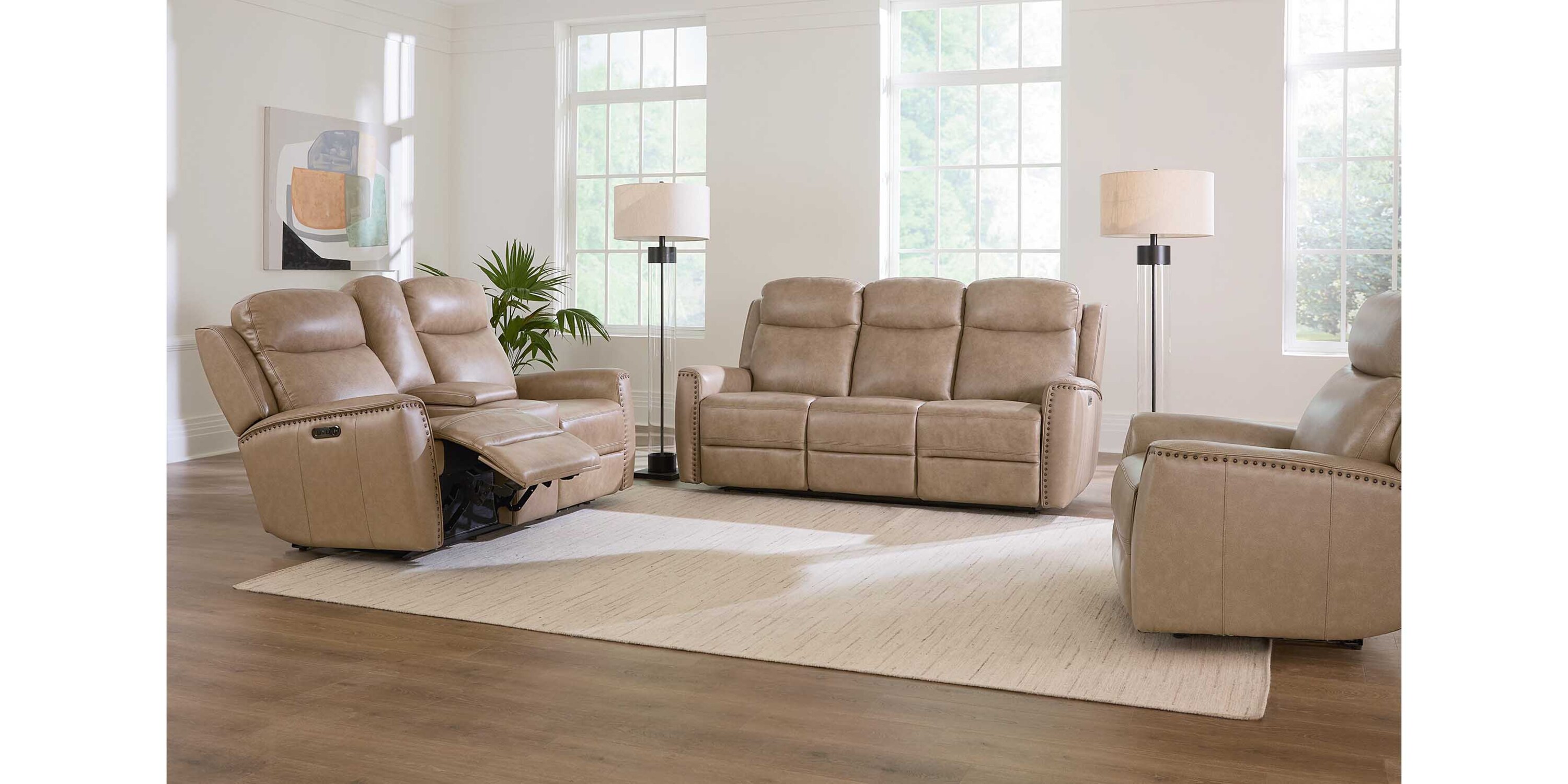 Douglas Leather Power Reclining Sofa | Bassett Furniture