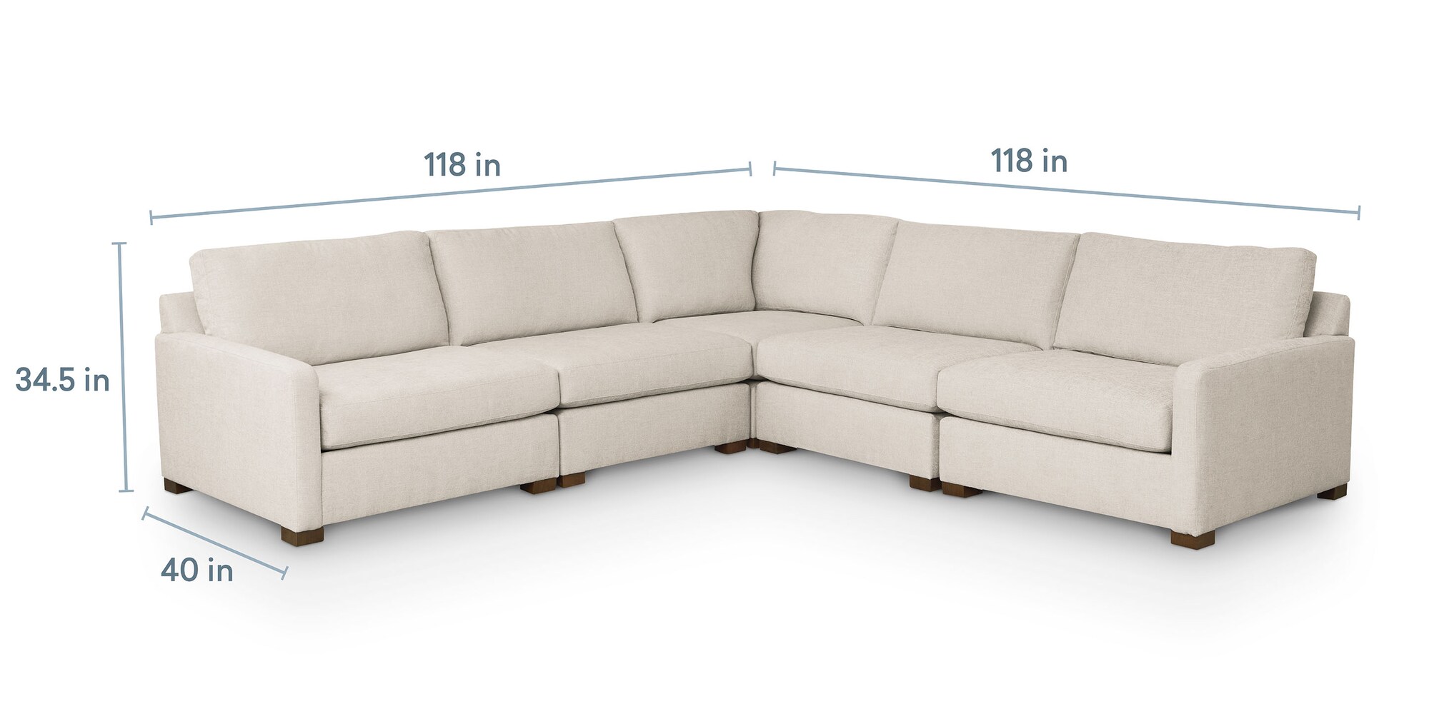 Colby Thin Track Arm Modular L-Shaped Sectional | Bassett Furniture