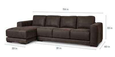 Cabo Leather Chaise Sectional | Bassett Furniture