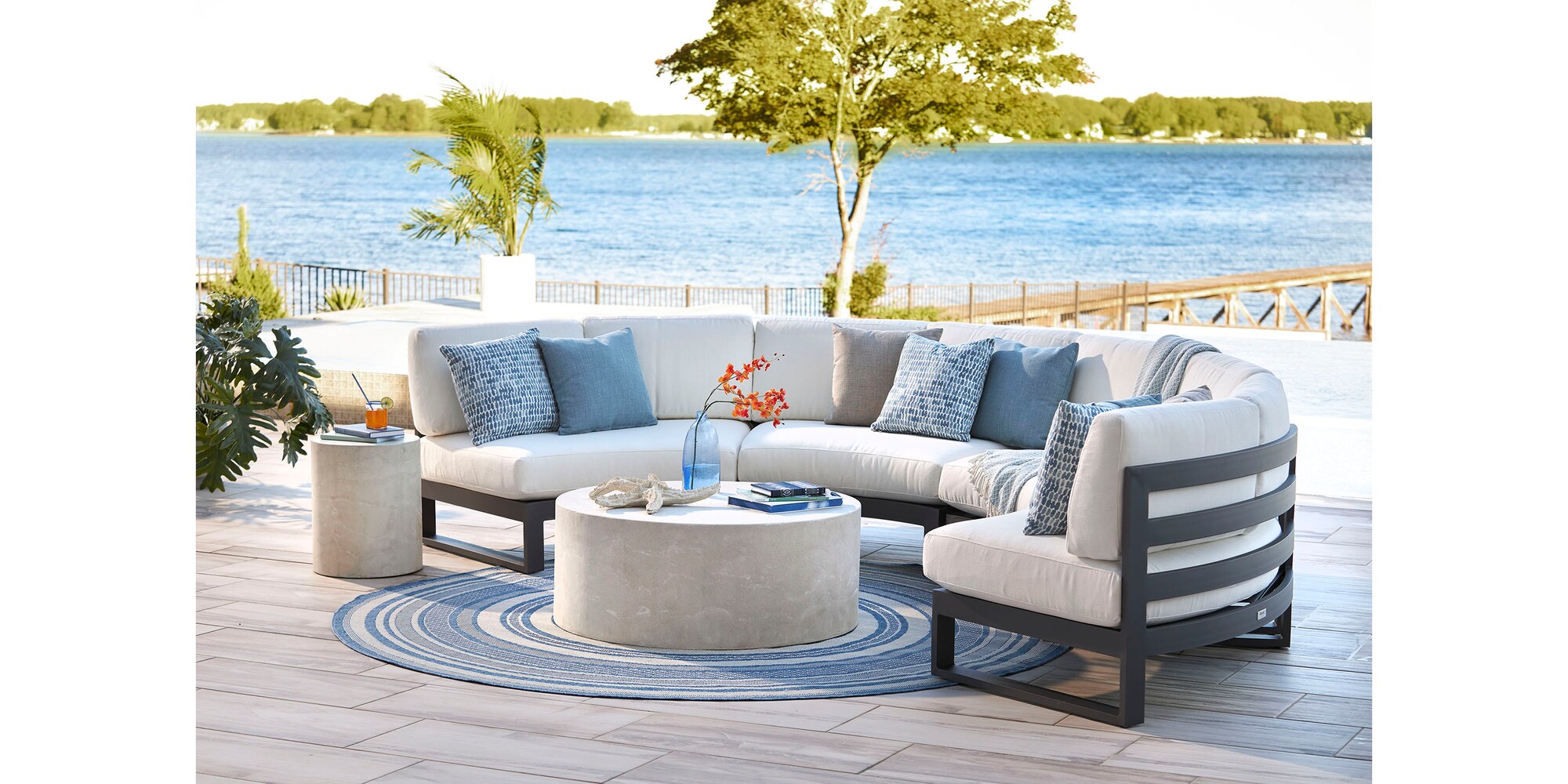 Bonavista Outdoor Curved Armless Sectional | Bassett Furniture