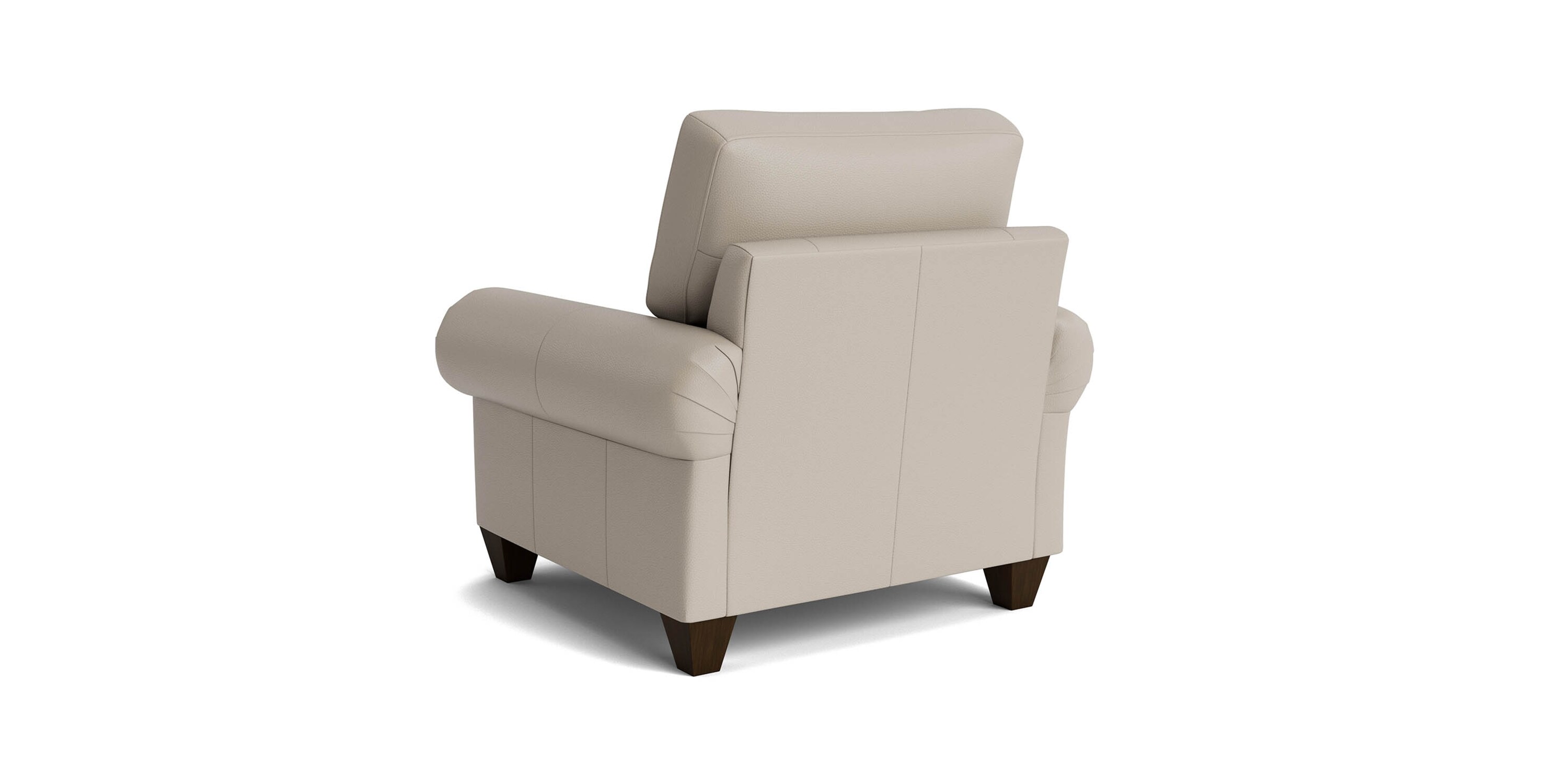 True Custom® Leather Large Panel Arm Accent Chair | Bassett Furniture