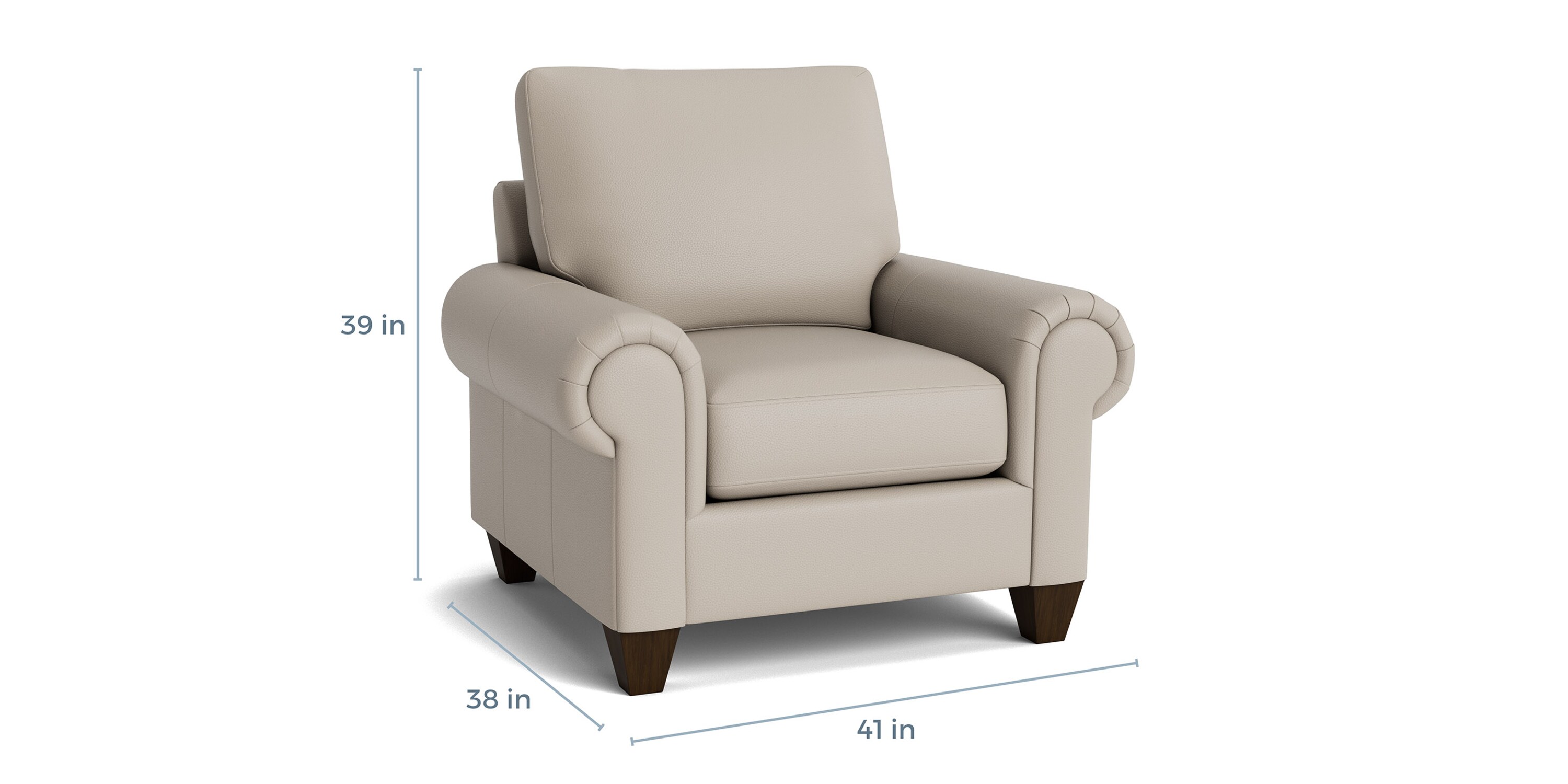 True Custom® Leather Large Panel Arm Accent Chair | Bassett Furniture