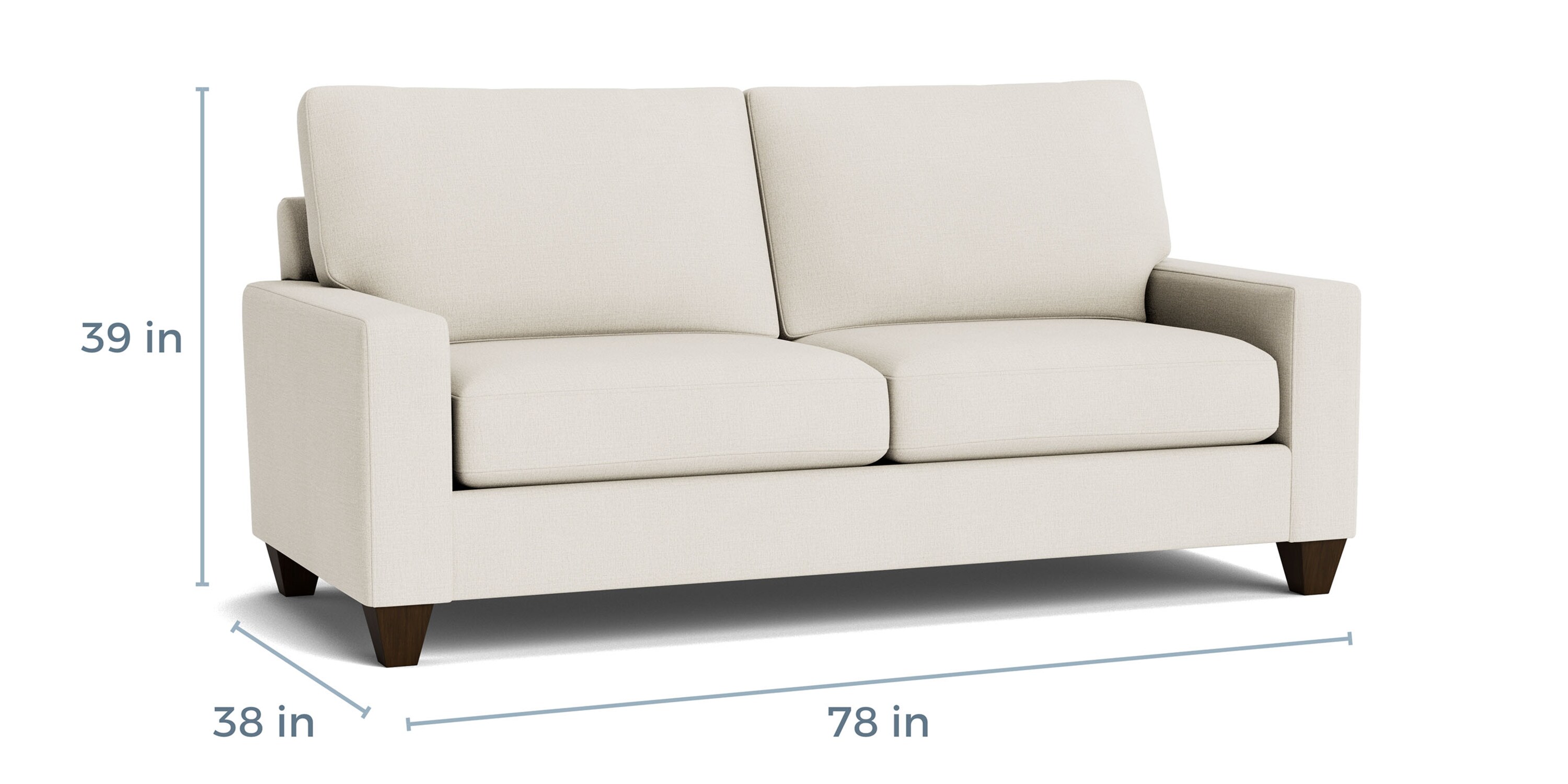 True Custom® Large Track Arm Studio Sofa | Bassett Furniture
