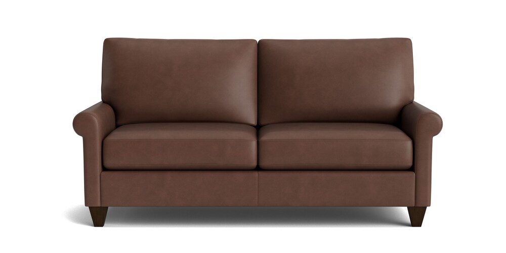 True Custom® Leather Roll Arm Studio Sofa | Bassett Furniture