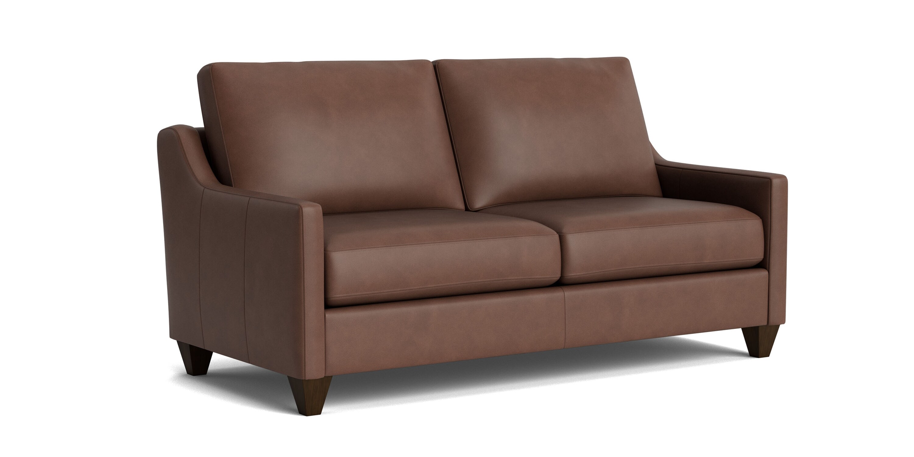 True Custom® Leather Slope Arm Studio Sofa | Bassett Furniture