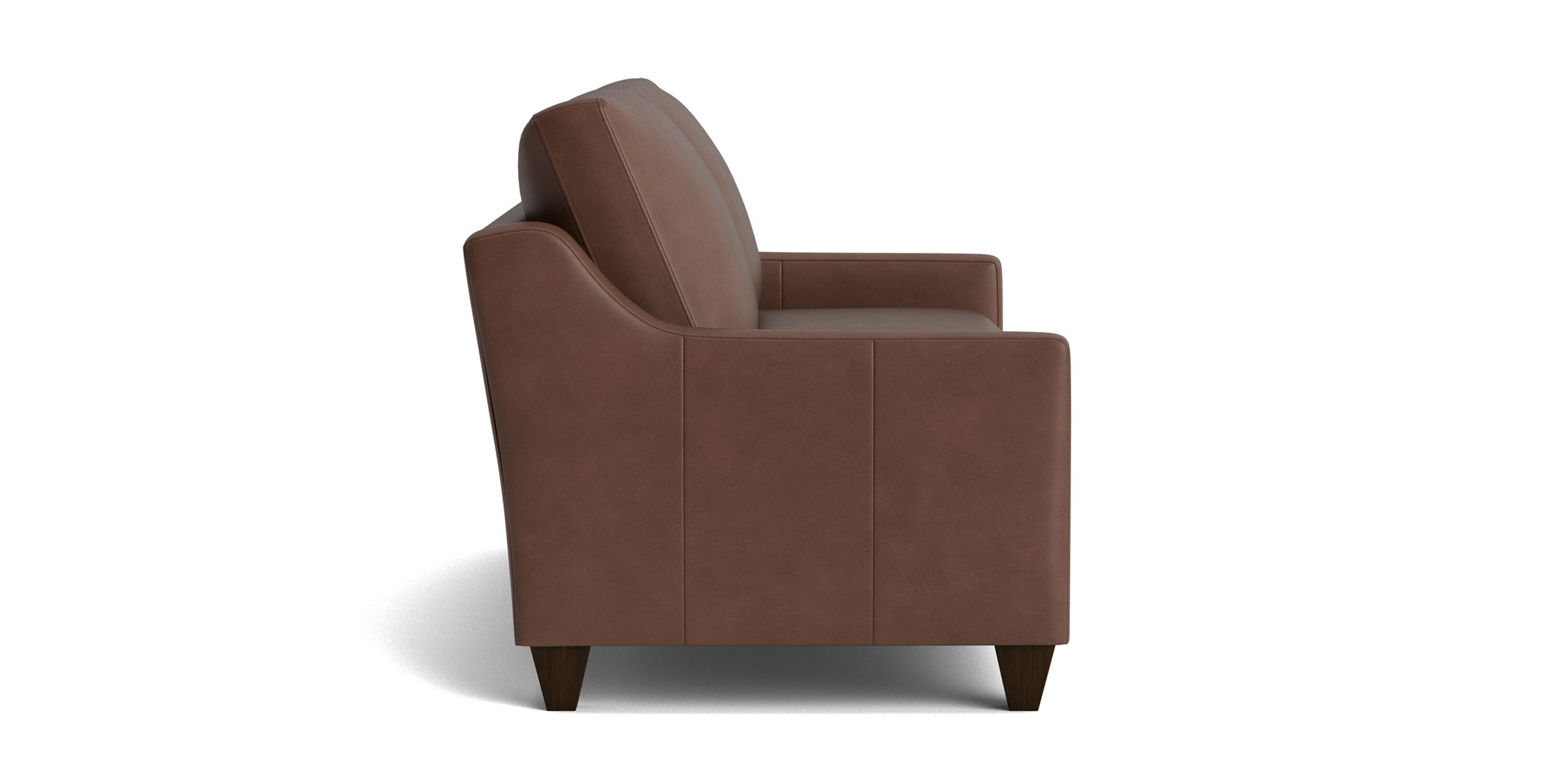 True Custom® Leather Slope Arm Studio Sofa | Bassett Furniture