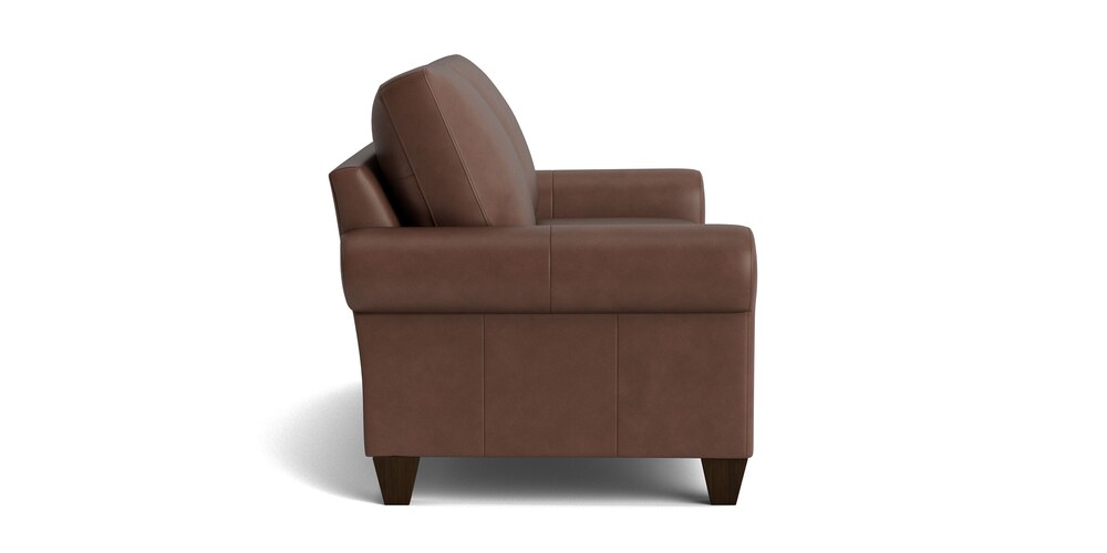 True Custom® Leather Large Roll Arm Studio Sofa | Bassett Furniture