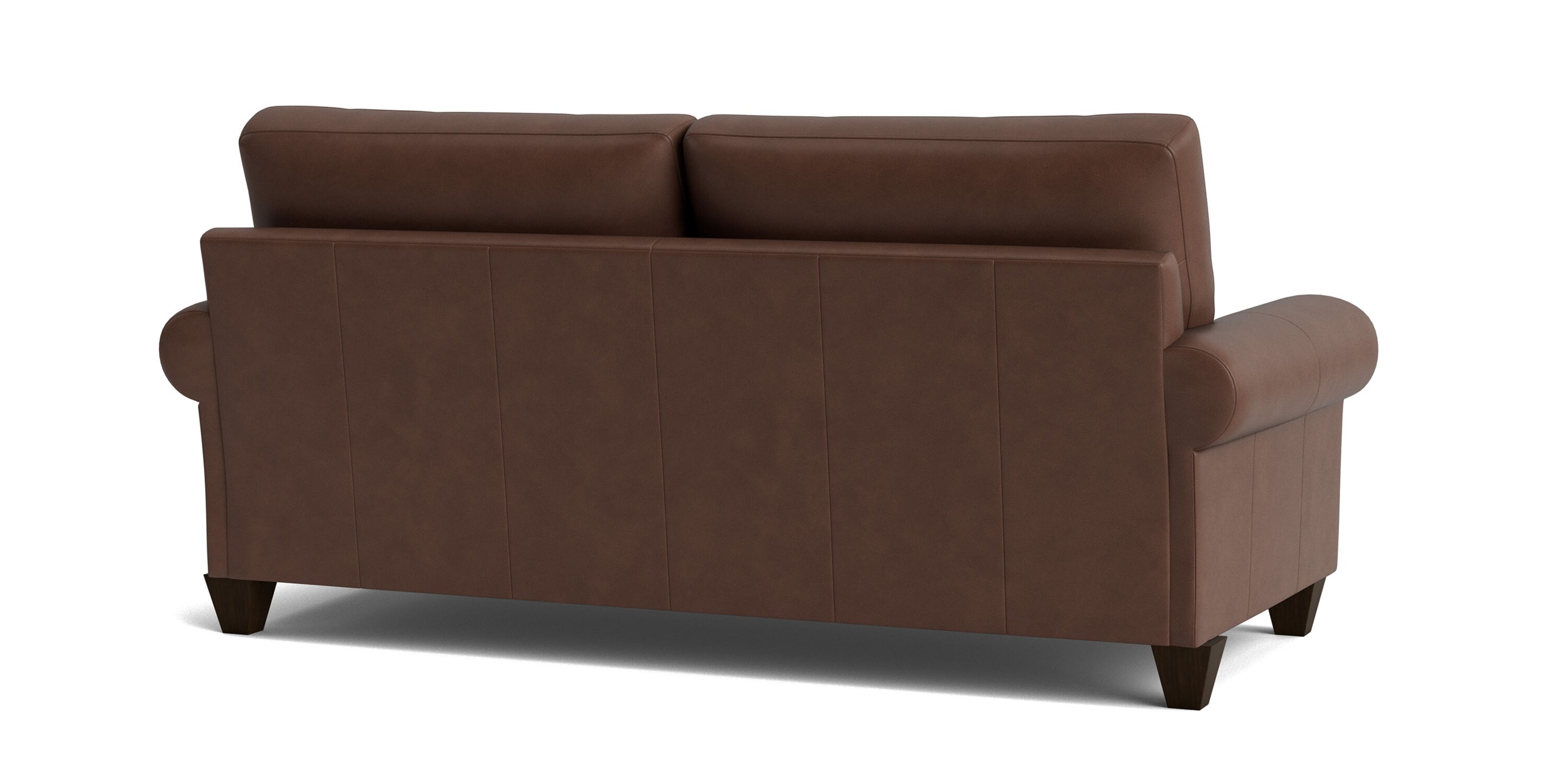 True Custom® Leather Large Roll Arm Studio Sofa | Bassett Furniture
