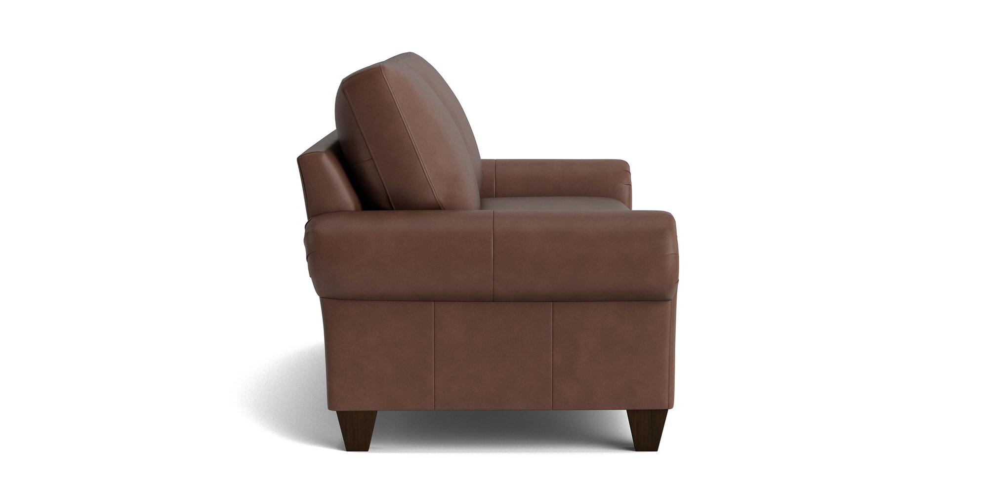 True Custom® Leather Large Panel Arm Studio Sofa | Bassett Furniture