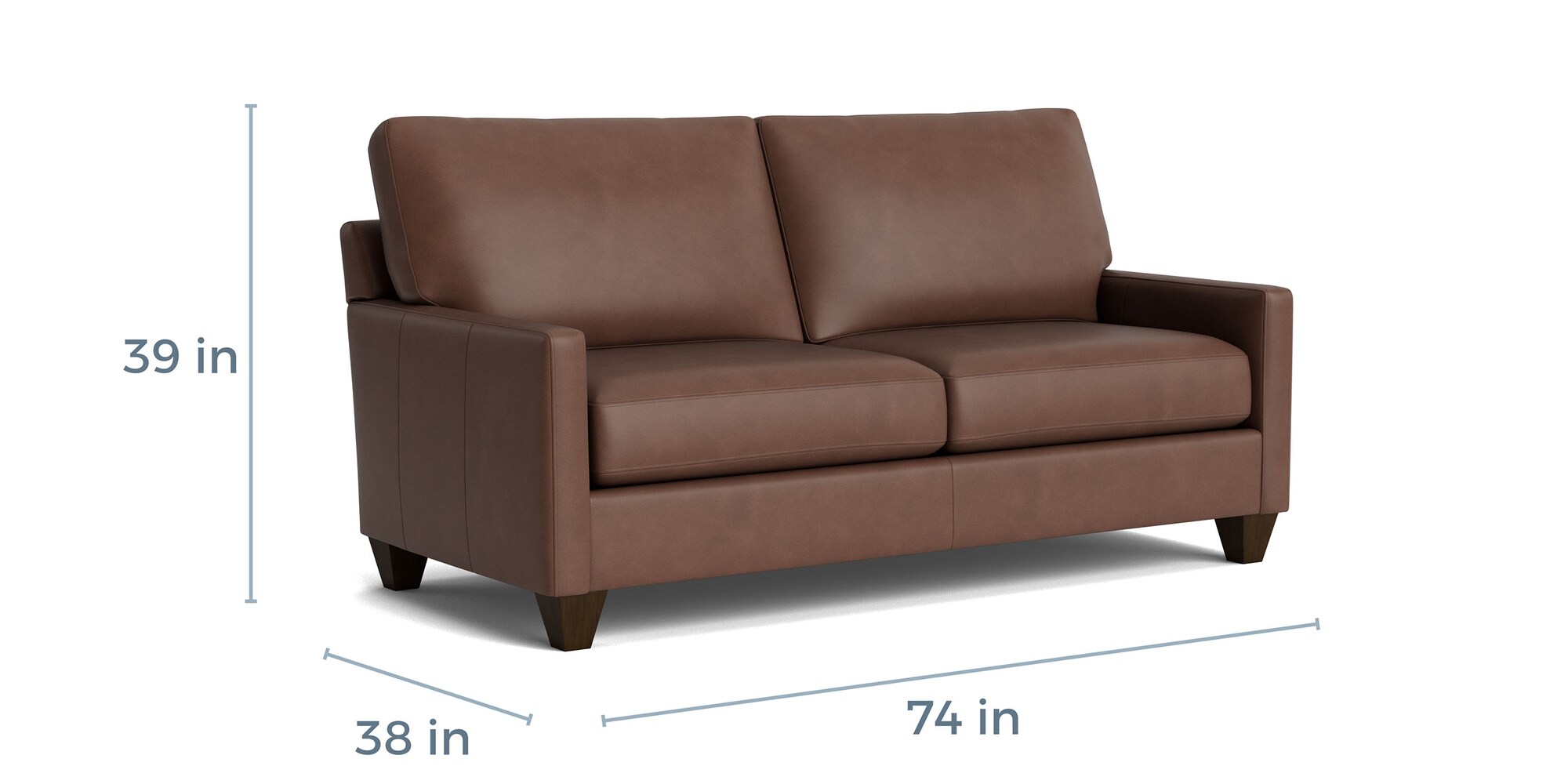 True Custom® Leather Track Arm Studio Sofa | Bassett Furniture