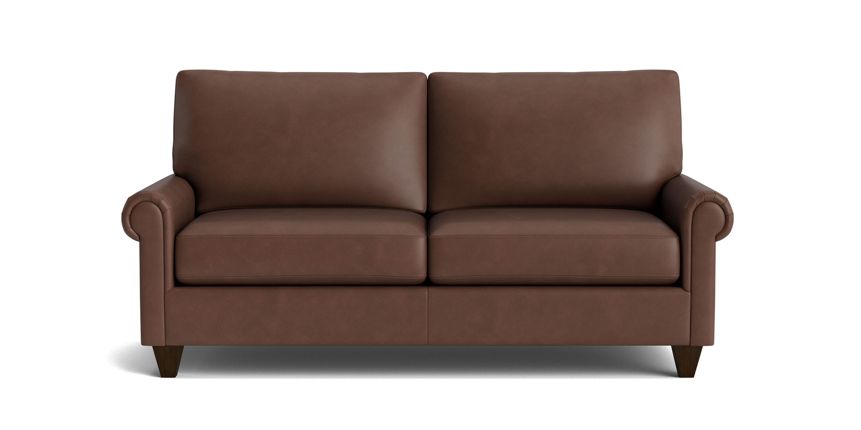 True Custom® Leather Panel Arm Studio Sofa | Bassett Furniture