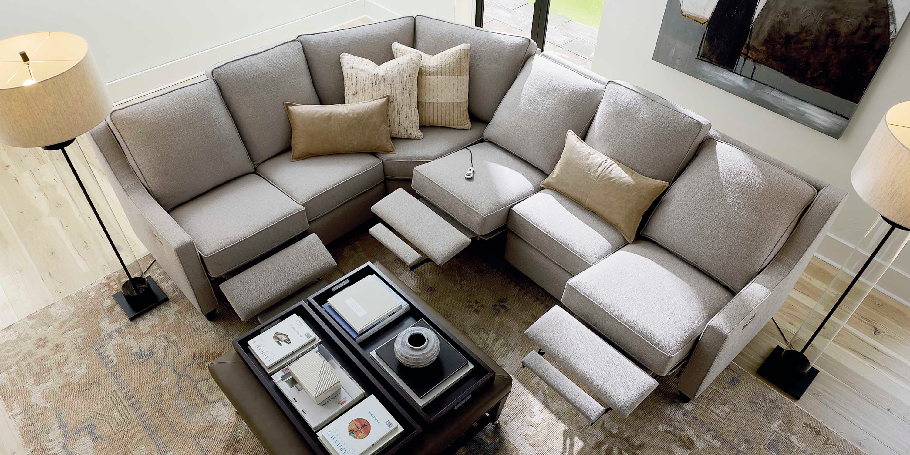 Reclining Sectionals | Fabric & Leather Recliner Sectional Sofas ...