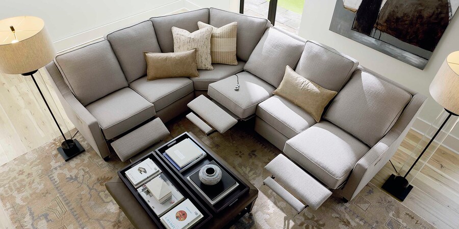 Magnificent Motion Slope Arm Reclining Sectional | Bassett Furniture